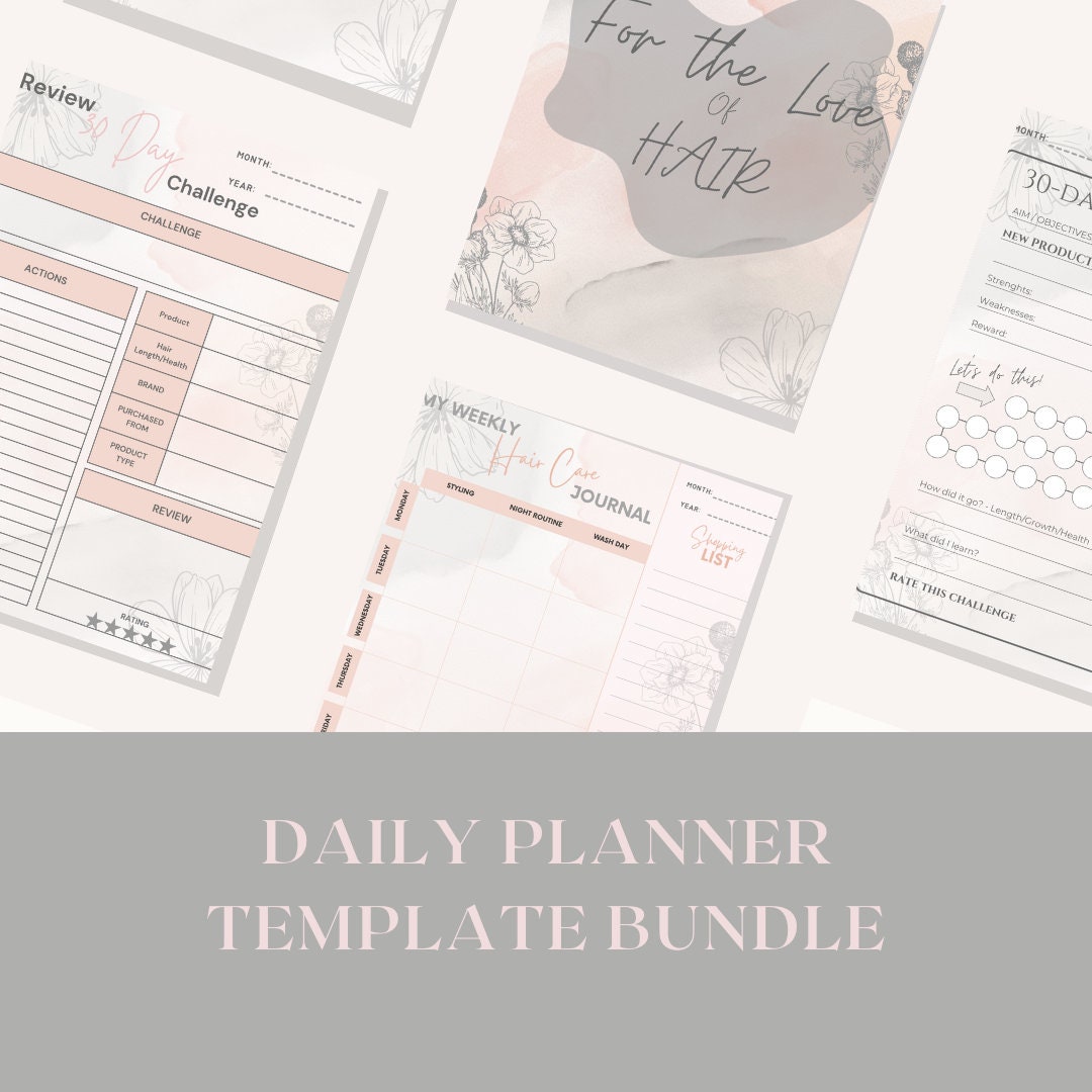 Gorgeous 40+ Page Hair Care Planner Journal for Healthy Hair | Natural ...