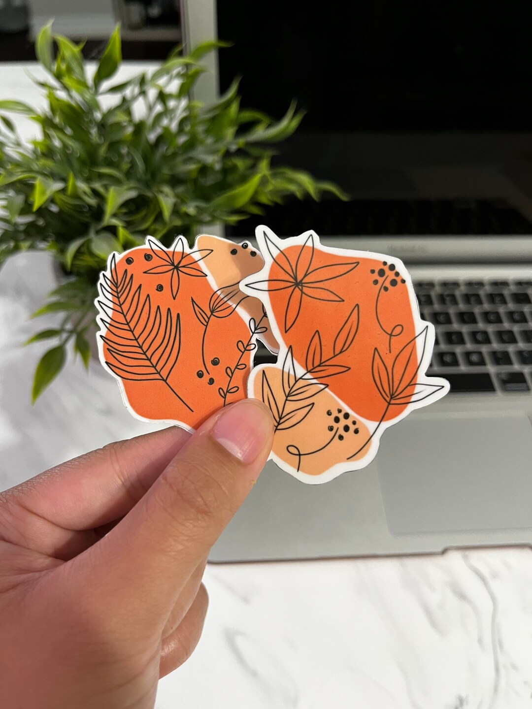 Clear Vinyl Stickers | Floral Minimal Stickers | 2 Pack - Etsy