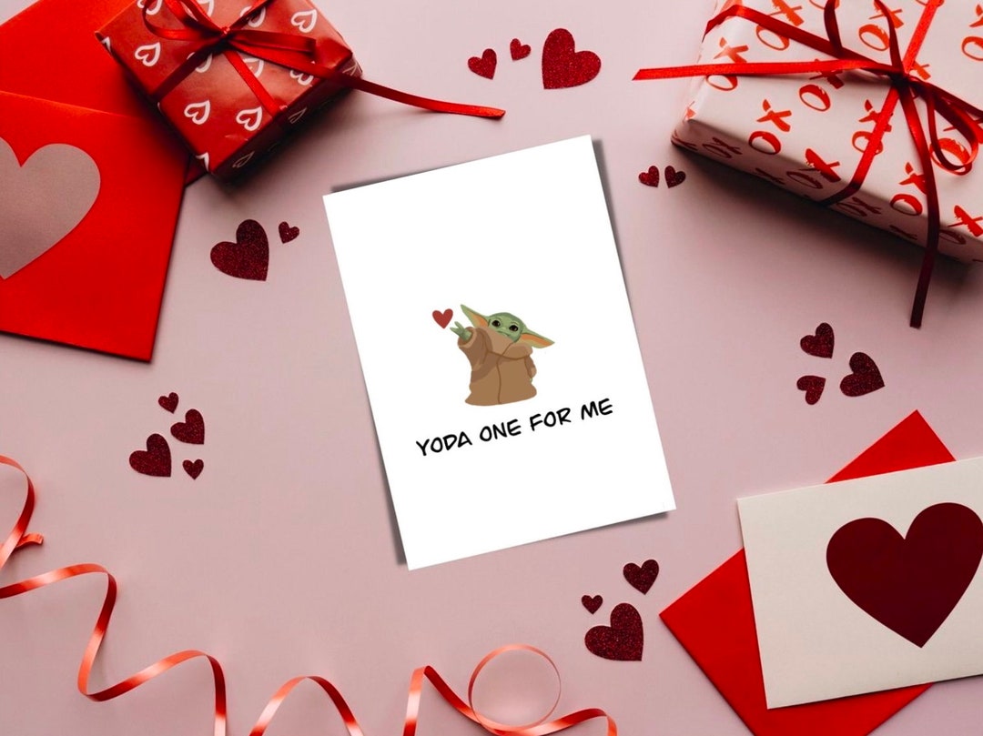Valentines Day Card Digital Printable Download JPEG, PDF Baby Yoda ...