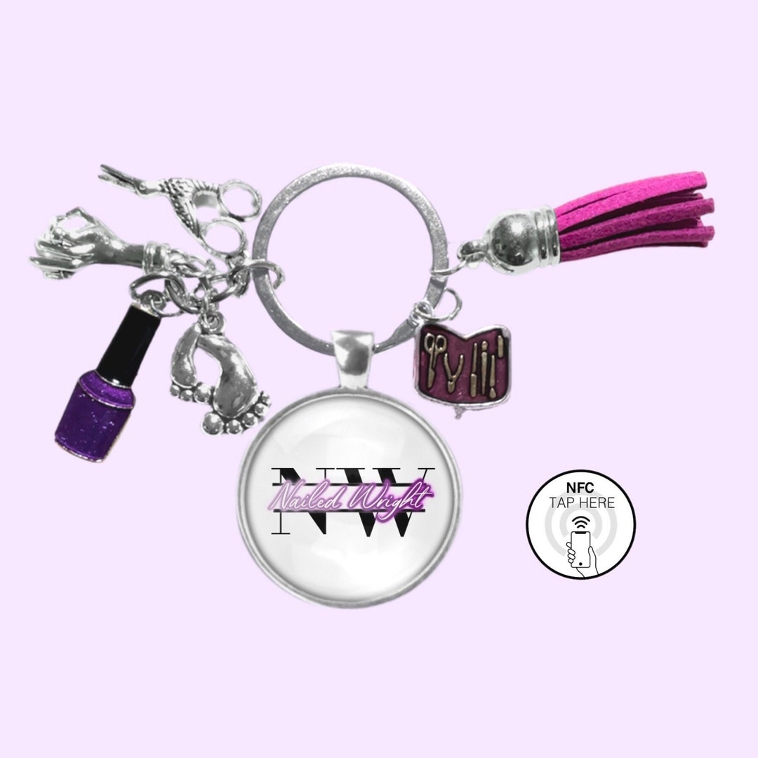 Custom Nail Tech Keychain| Custom Hairstylist Keychain |social ...