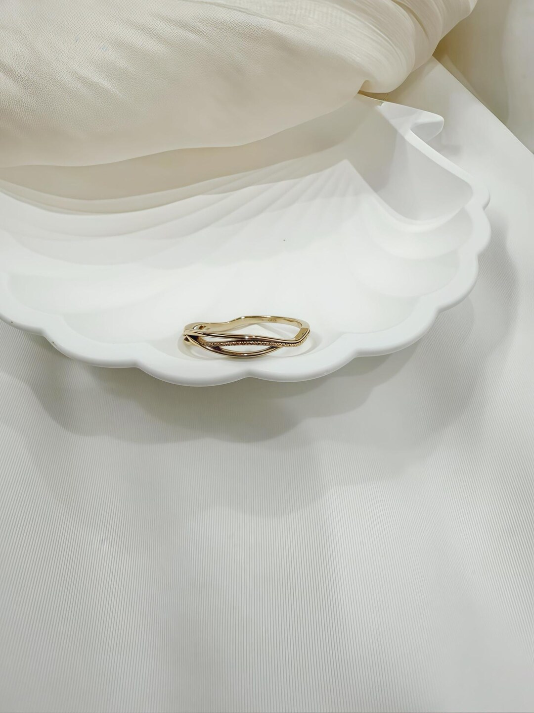 Gold Twisted Crossover Ring | 14K Gold Plated Sterling Silver | Dainty ...