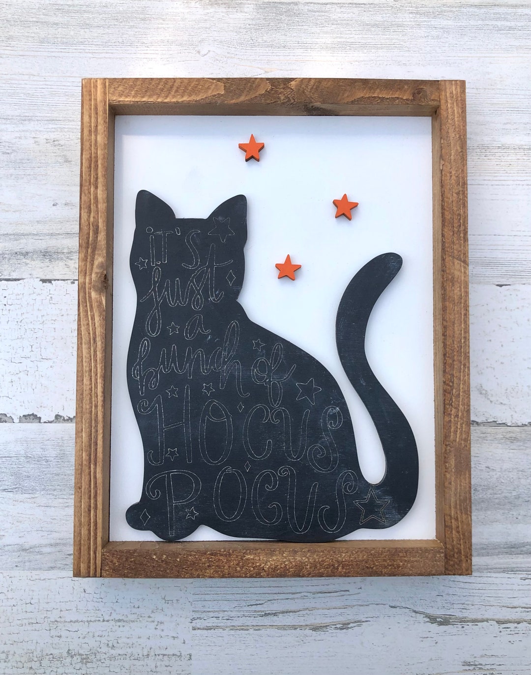 Hocus Pocus Cat Framed Wood Sign - Etsy