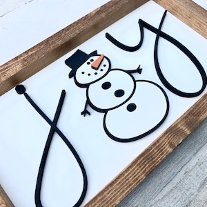 JOY Snowman - Christmas Wood Sign, Snowman Winter Sign, Handmade ...