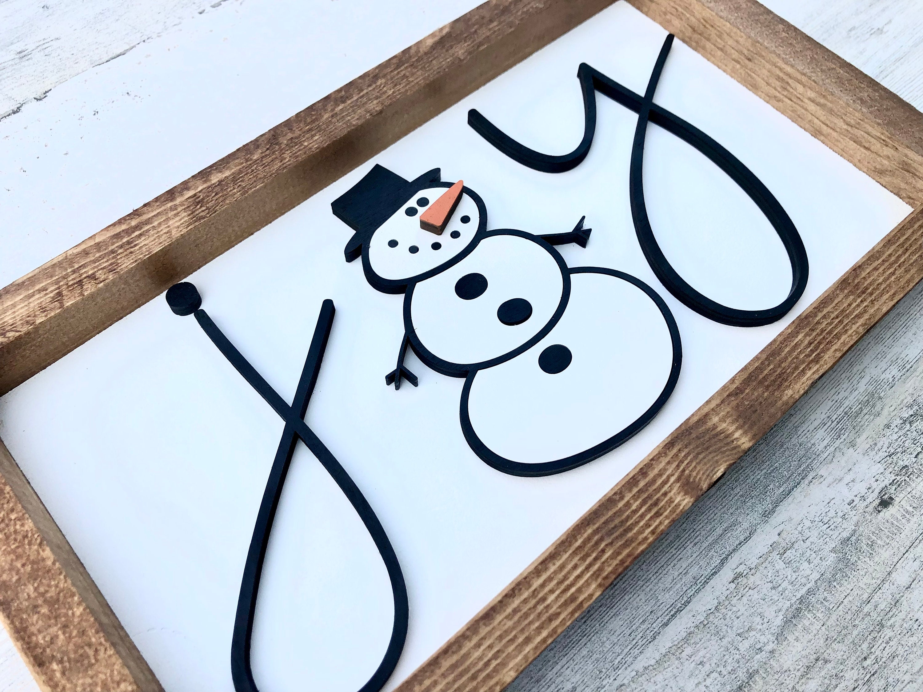JOY Snowman - Christmas Wood Sign, Snowman Winter Sign, Handmade ...