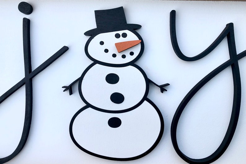 JOY Snowman - Christmas Wood Sign, Snowman Winter Sign, Handmade ...