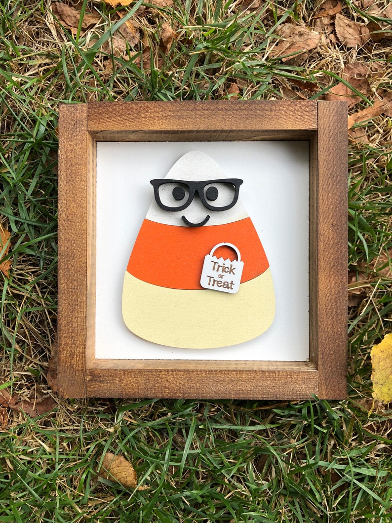 Candy Corn With Glasses Sign, Cute Candy Corn Sign, Trick or Treating ...
