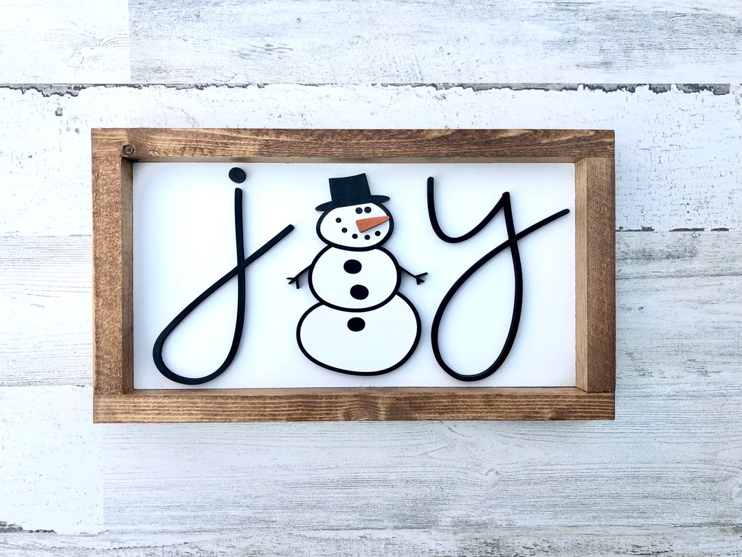 JOY Snowman - Christmas Wood Sign, Snowman Winter Sign, Handmade ...