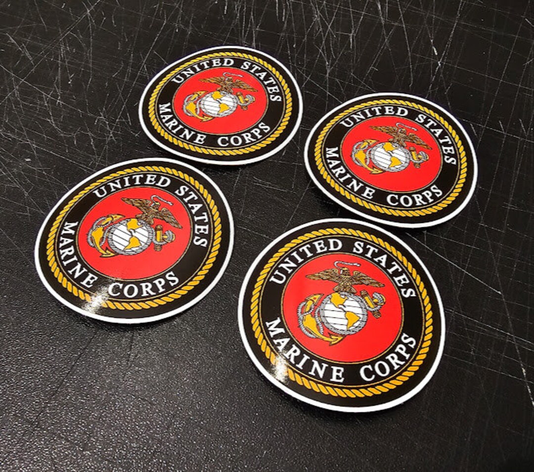 Four 2 US Marine Corps USMC Logo Car Decal Sticker Vinyl Helmet Toolbox ...