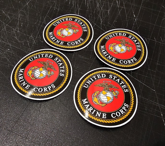 Four 2 US Marine Corps USMC Logo Car Decal Sticker Vinyl Helmet Toolbox Hardhat - Etsy
