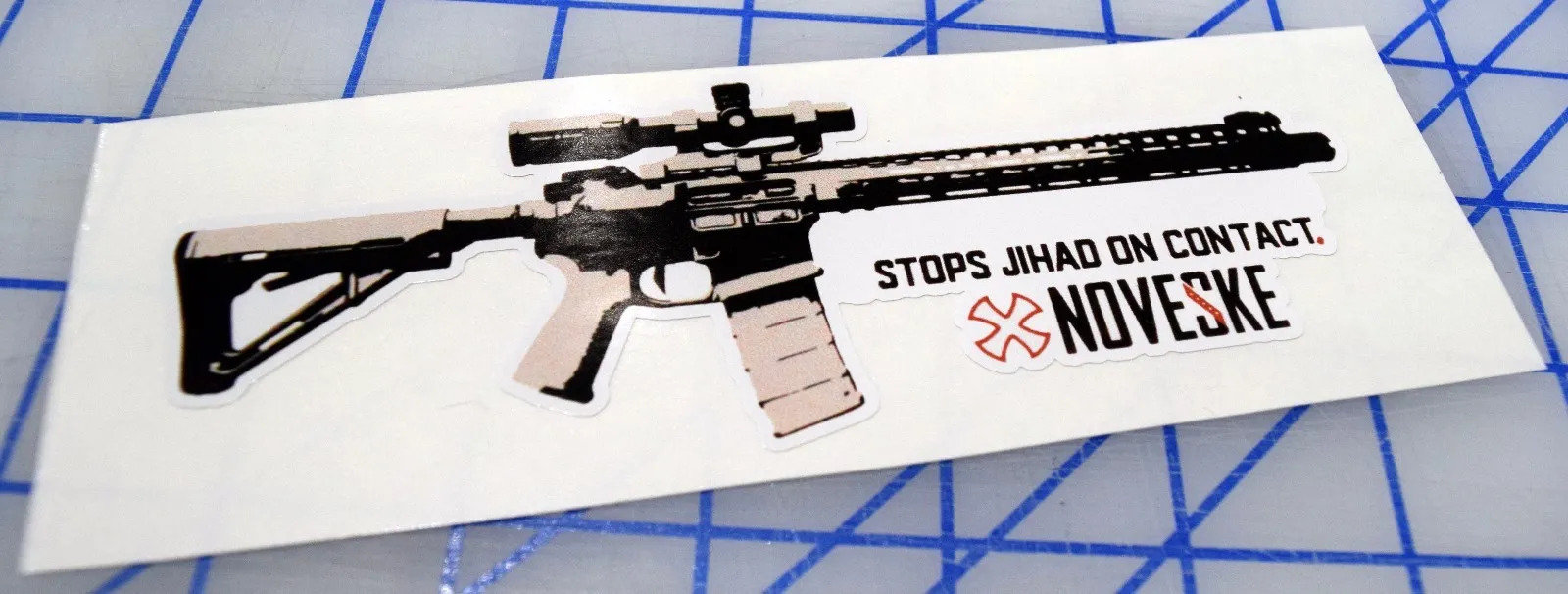 NOVESKE Stops Jihad STICKER Decal Sticker Rifle Gun Tactical 308 AR-15 ...