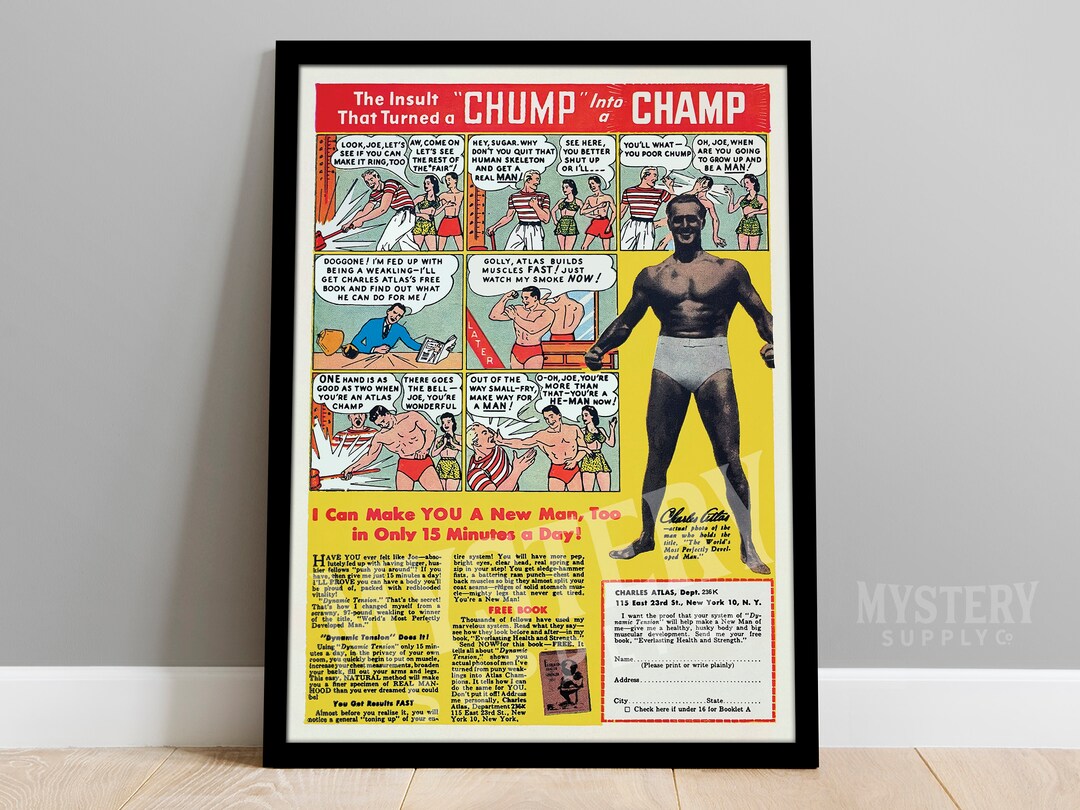 Chump Into a Champ Charles Atlas Bodybuilding Gym Workout Muscles ...