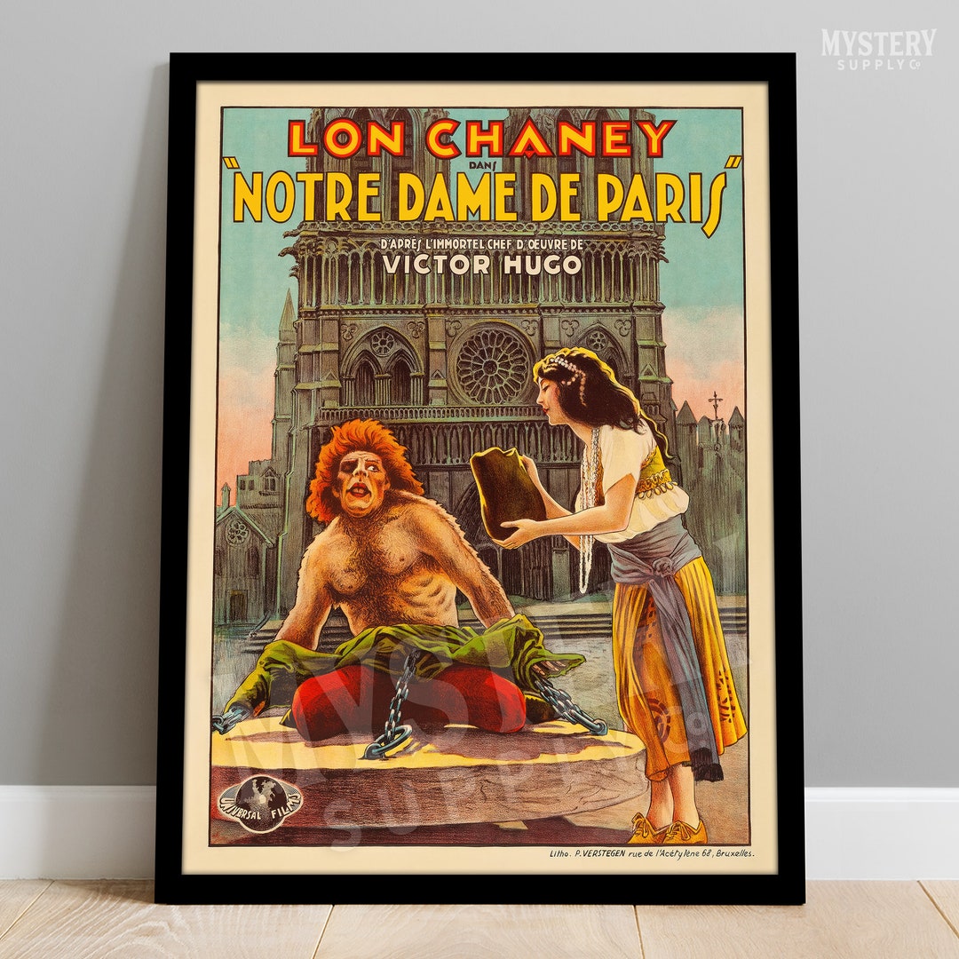 Hunchback of Notre Dame 1923 Vintage Belgian Lon Chaney Monster Horror ...