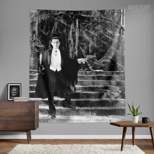 Dracula Vintage Vampire Horror Movie Candle Cobwebs Castle Steps Wall ...