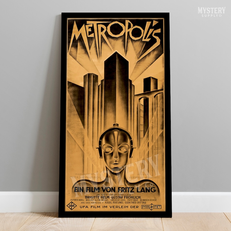Metropolis 1927 Vintage Fritz Lang Science Fiction Robot Movie Poster ...