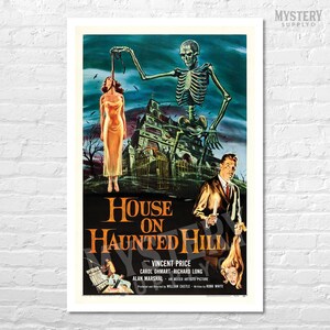 House on Haunted Hill 1959 Horror Movie Poster / Vincent Price / Wall ...