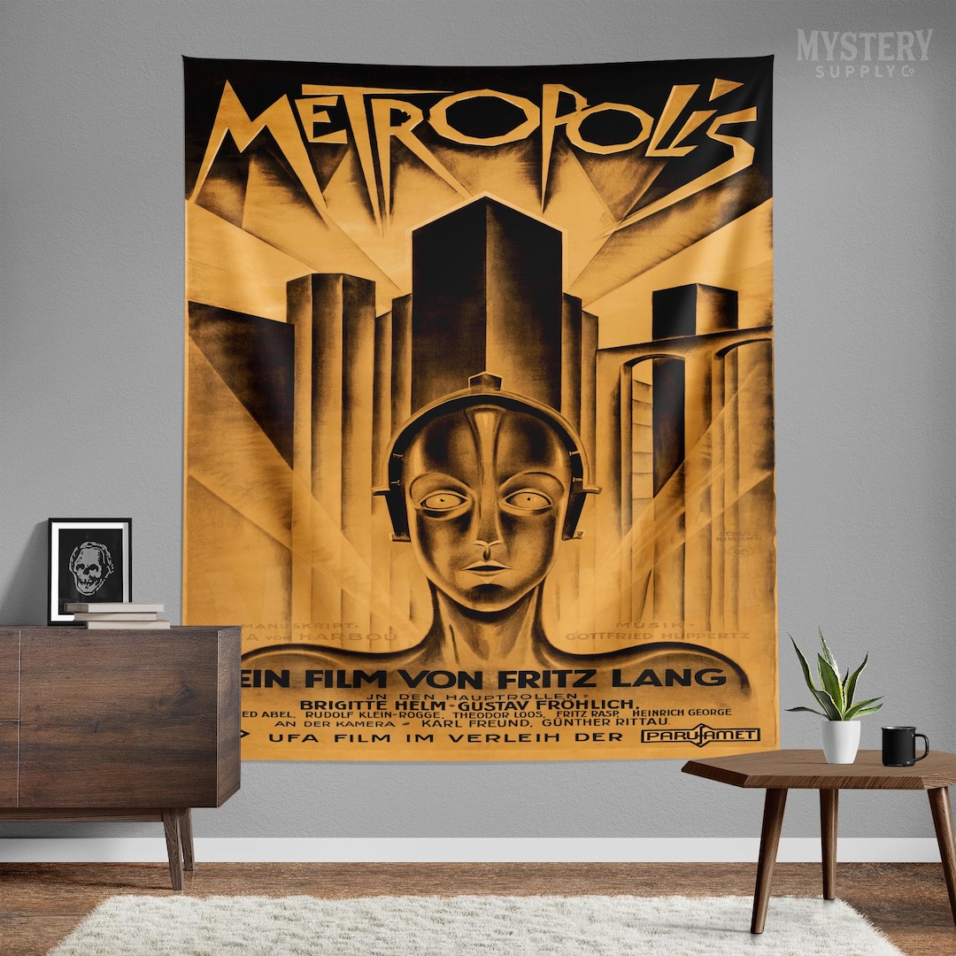 Metropolis 1927 Vintage Fritz Lang Science Fiction Robot Wall Tapestry ...