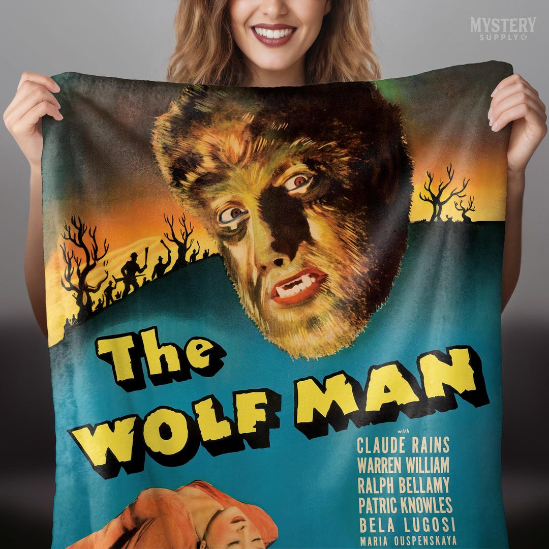 The Wolf Man 1941 Vintage Horror Werewolf Monster Movie Velveteen Plush ...