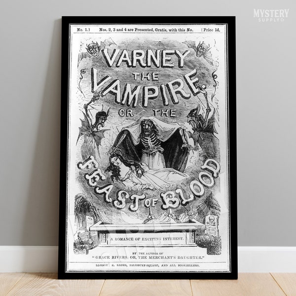 Vintage Victorian Vampire, flight Printable Art Set, Gothic Dark ...