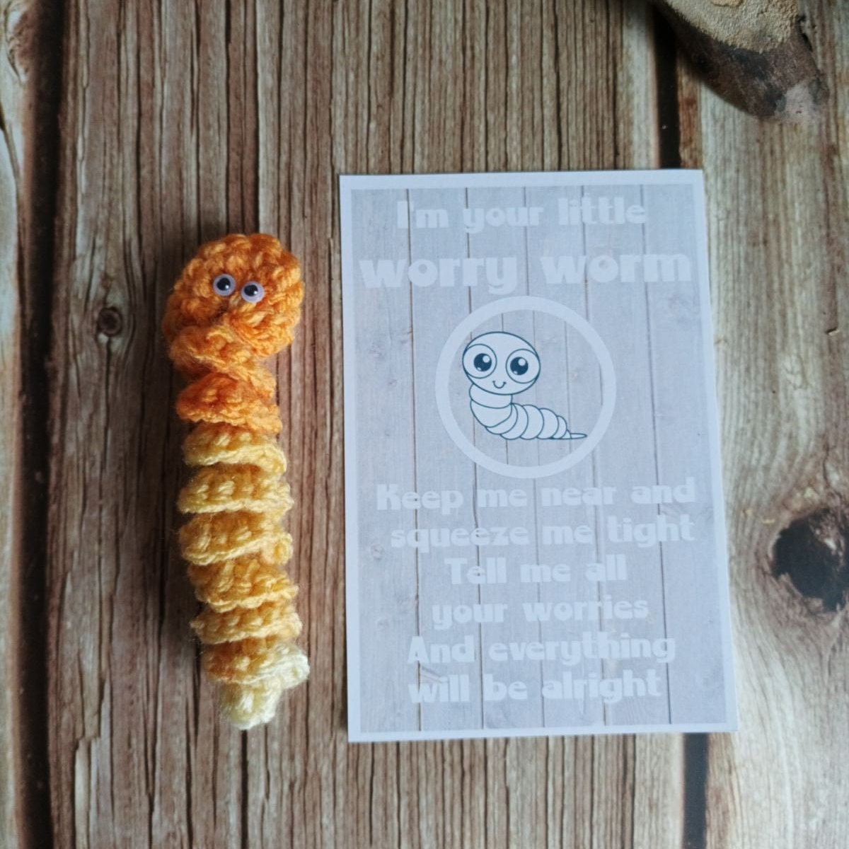 Worry Worm Buddy Worm Happy Worm for Worry Anxiety - Etsy UK