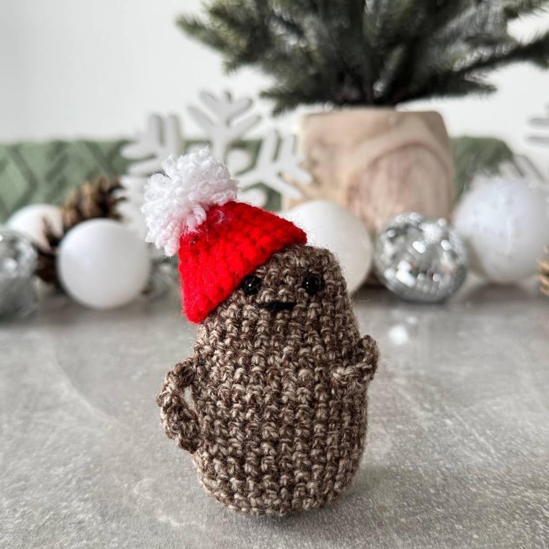 Crochet Potato Ornament With Santa Hat – Funny Christmas Tree ...