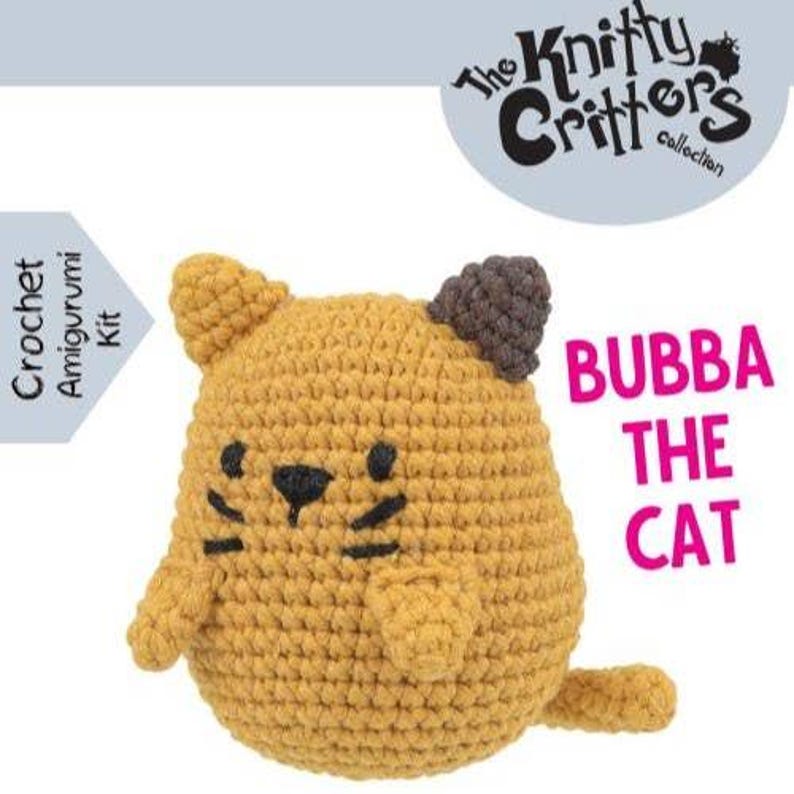Knitty Critters - Pouch Pals - Bubba the Cat Crochet Kit - Amigurumi ...