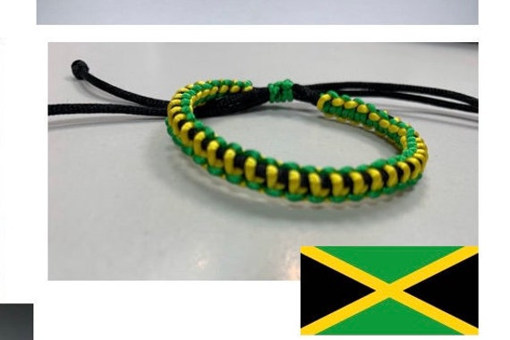 Jamaican Flag Bracelet Jamaica Country Handmade Bracelet | Etsy UK