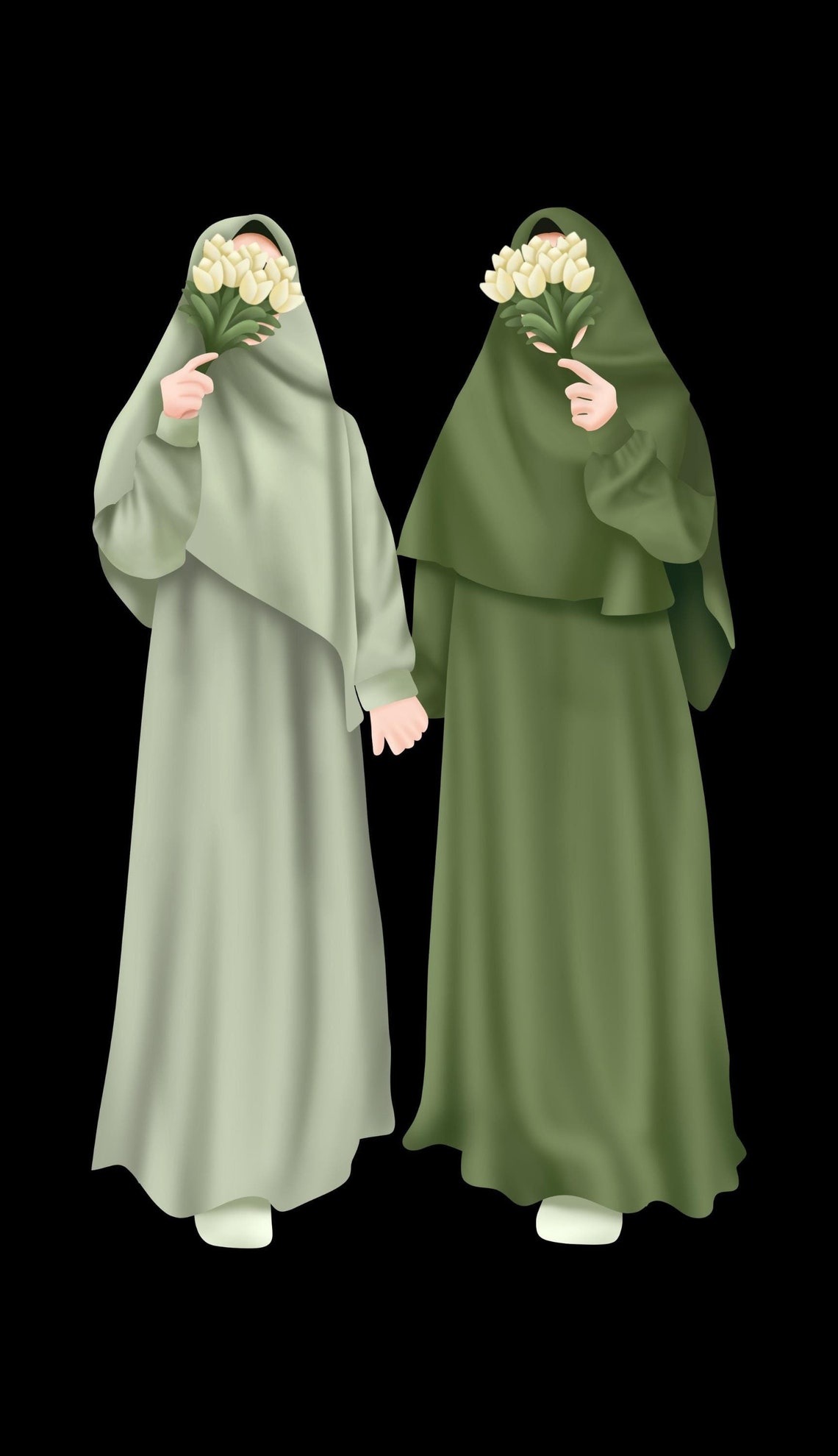 50 Hijabi Women Digital Stickers - Downloadable Islamic Sticker Pack ...