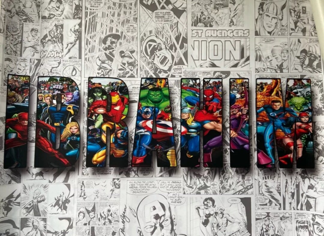 Customized Name Wall Art / Marvel Name Word Art / Name Canvas - Etsy