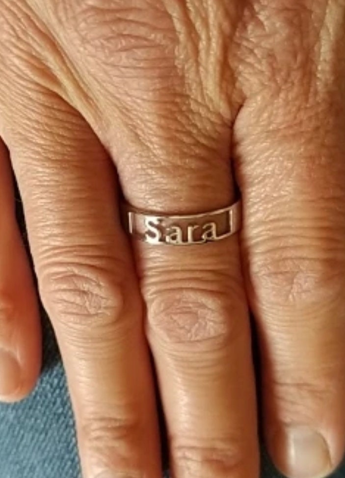 Letter Engraved Ring Stacking Rings Personalized Gift - Etsy