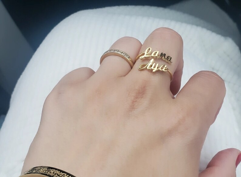 Personalized Name Ring - Double Name Ring • Two Name Ring ...