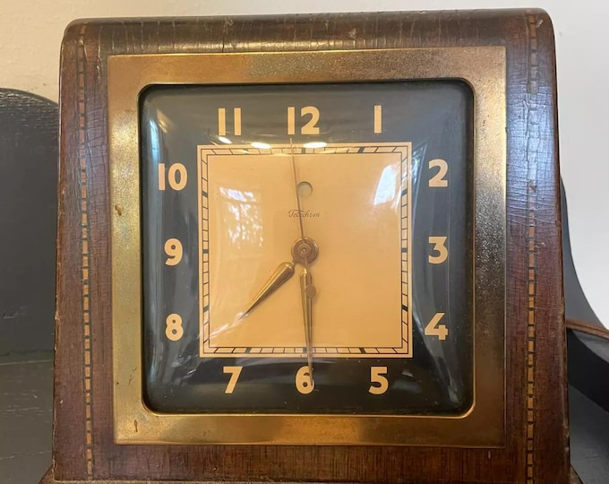 Telechron Model 4F61 "the Pharoah" Art Deco Wood/brass Mantel Shelf ...