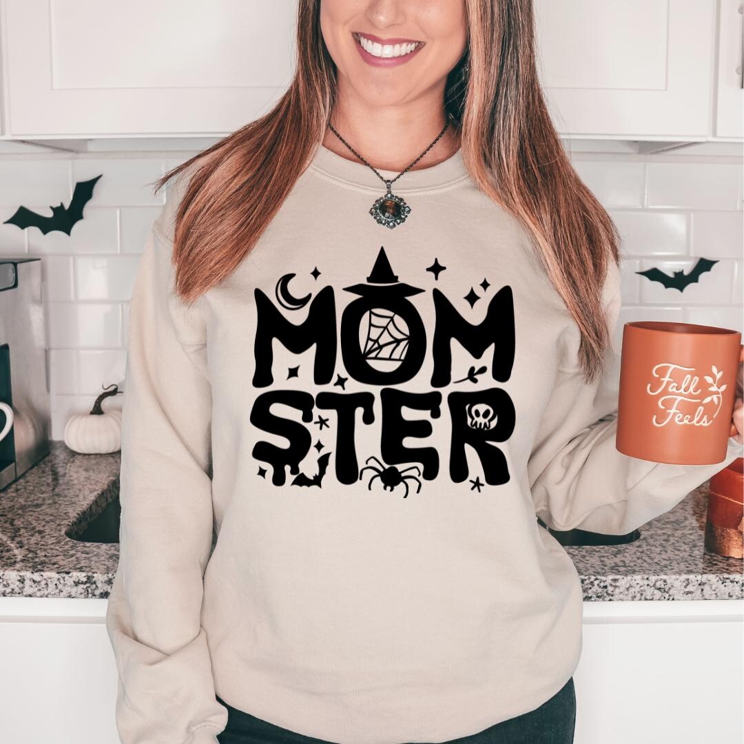 Momster Halloween Sweatshirt | Spooky Mama Fall Sweater | Funny Mom ...