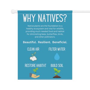 Native Plant Pollinator Garden Flag Sign, Native Pollinator Sign Flag ...