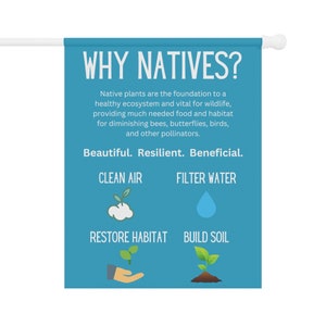 Native Plant Pollinator Garden Flag Sign, Native Pollinator Sign Flag ...