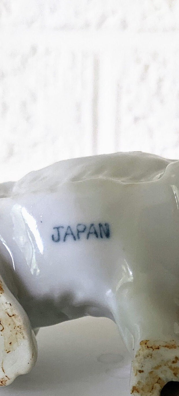 Vintage Porcelain Dog Made in Japan - Etsy
