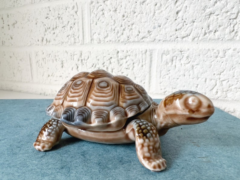 Vintage Wade Turtle Trinket Box | Wade of England Porcelain Tortoise ...