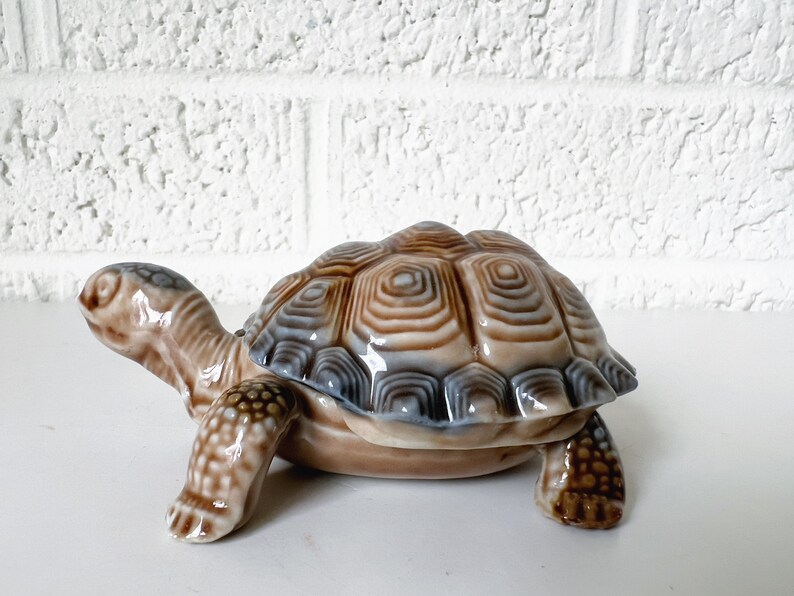 Vintage Wade Turtle Trinket Box | Wade of England Porcelain Tortoise ...