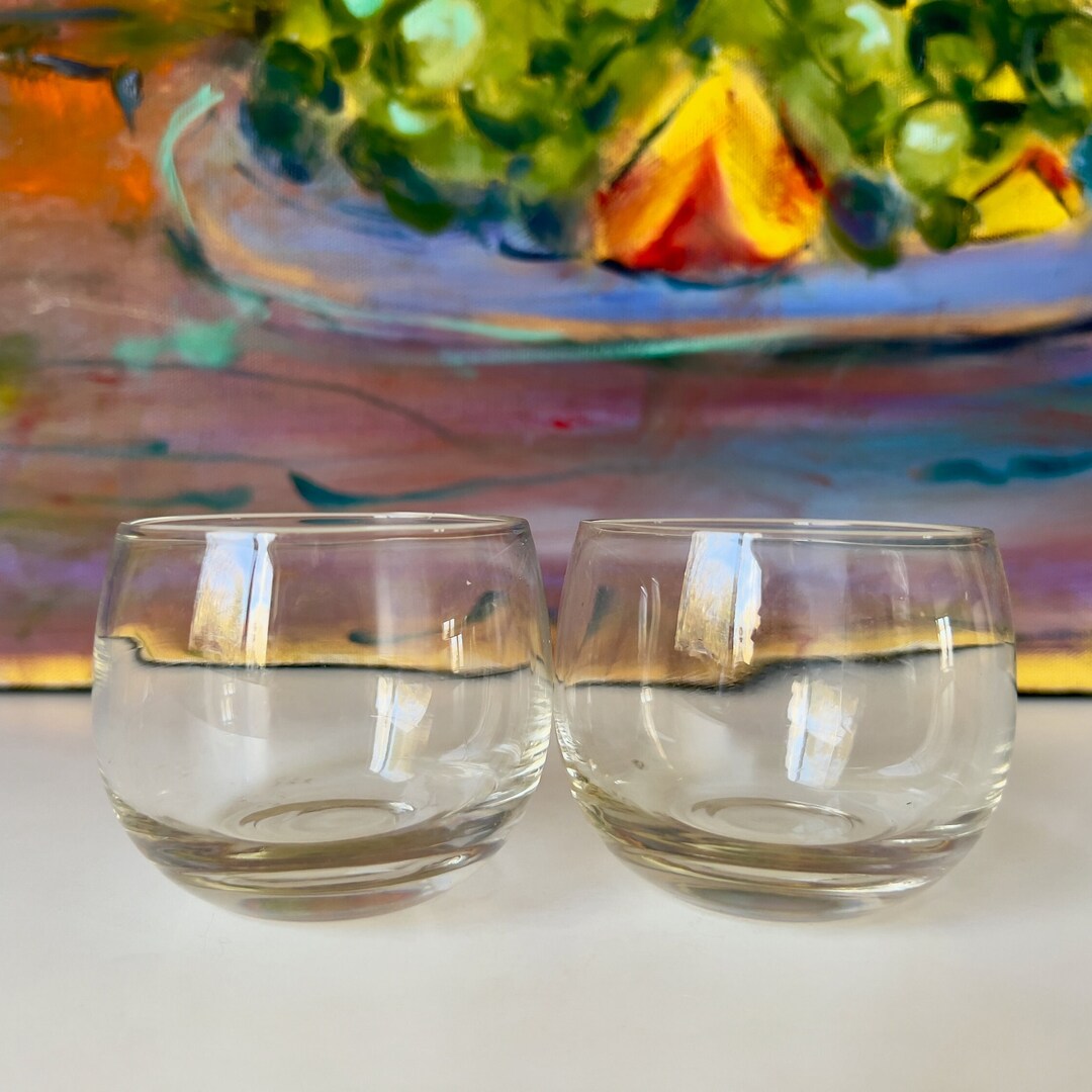 Pair Vintage Roly Poly Whiskey Glasses - Etsy