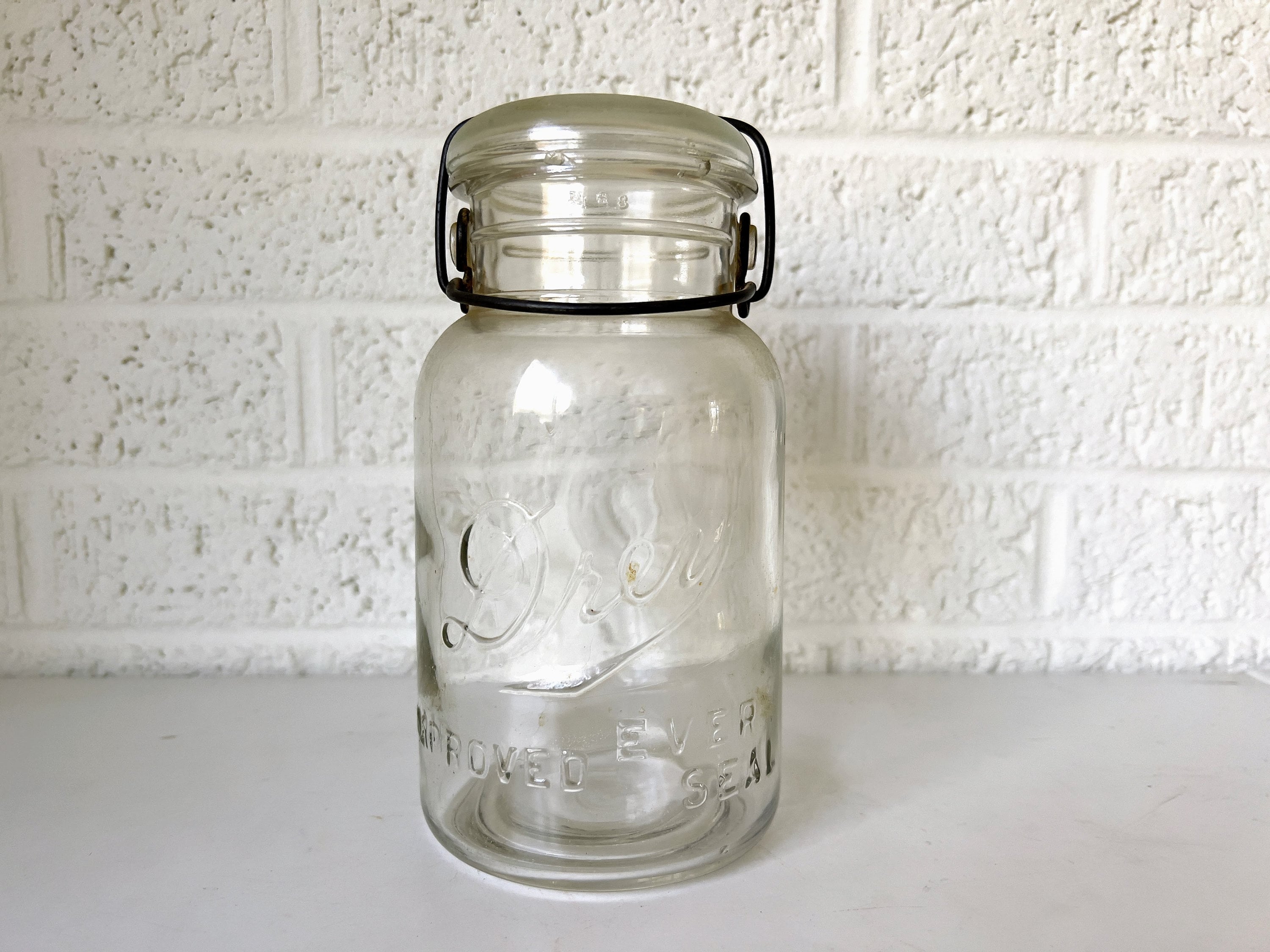 Vintage Drey Improved Ever Seal Canning Jar With Wire Bale | Clear ...