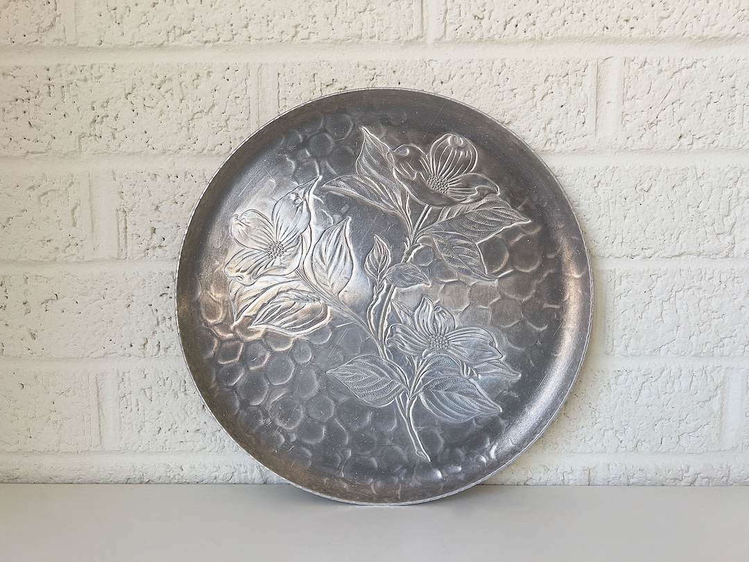 Vintage Stede Pewter 10” Lunch Plate | Serving Tray | Platter | Floral ...