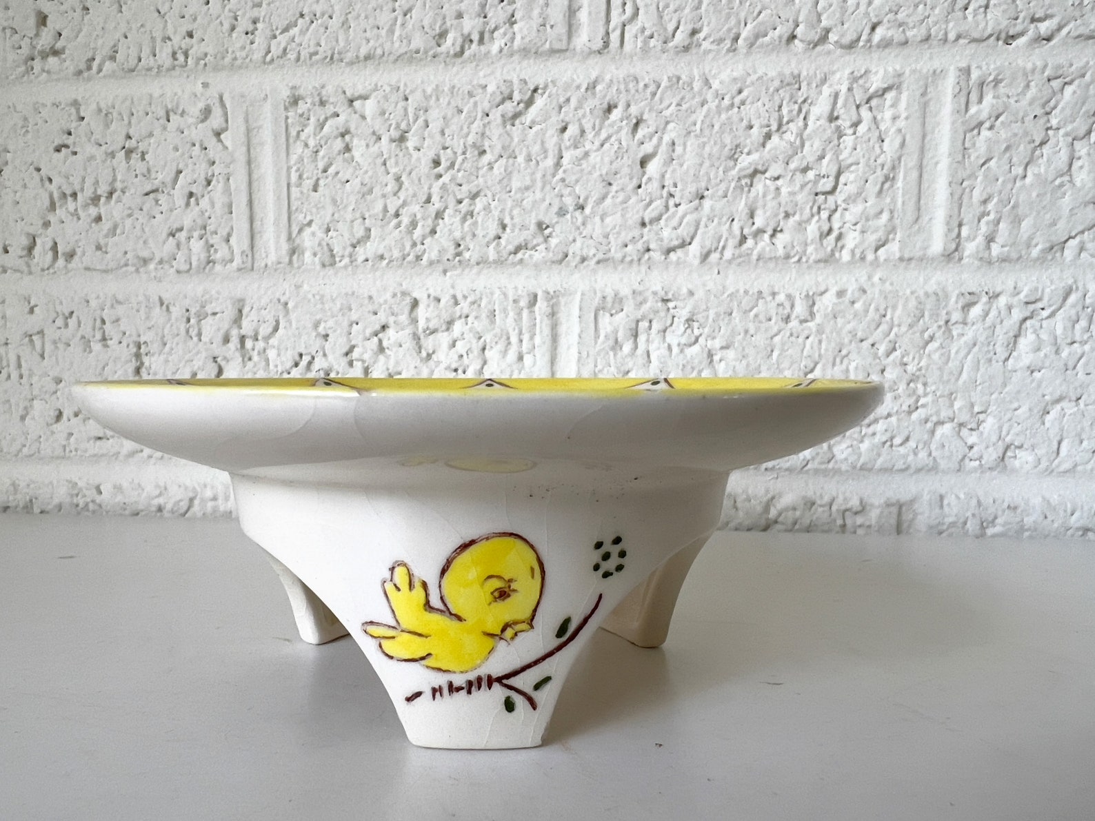 Vintage Pottery Stand With Chick Designs - Etsy