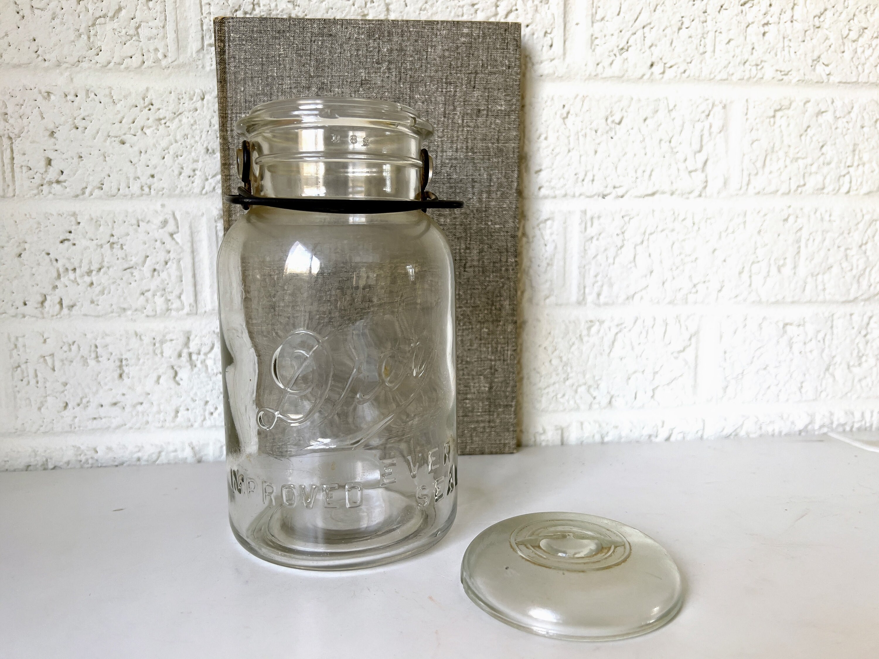 Vintage Drey Improved Ever Seal Canning Jar With Wire Bale | Clear ...