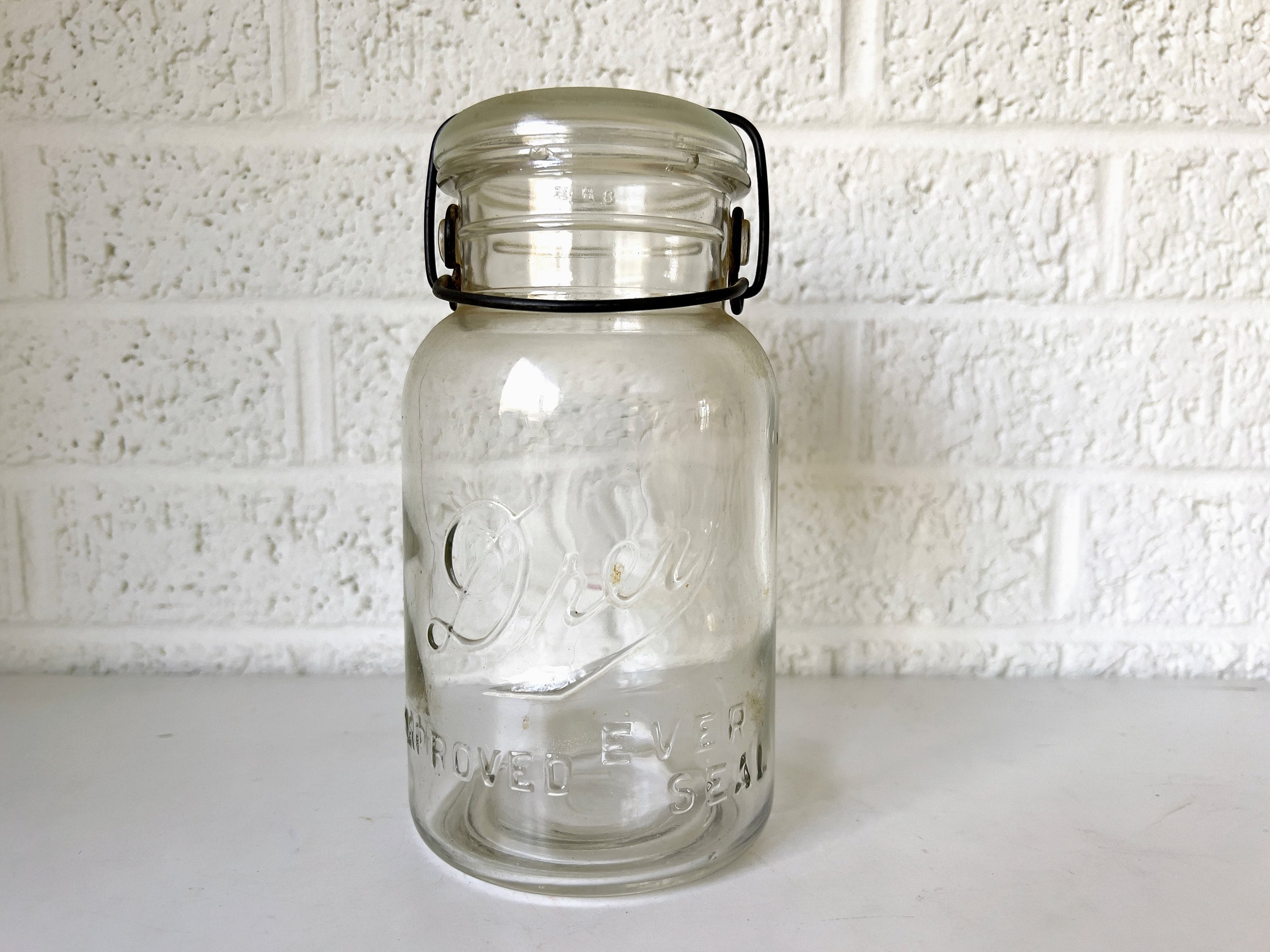 Vintage Drey Improved Ever Seal Canning Jar With Wire Bale | Clear ...
