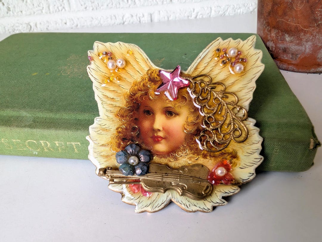 Vintage Handcrafted Angel Brooch | Creations by Frances - Etsy