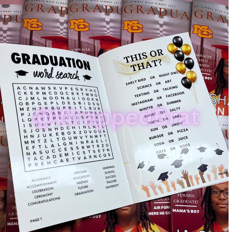 Custom Graduation Magazines - PRINTED & SHIPPED - Etsy