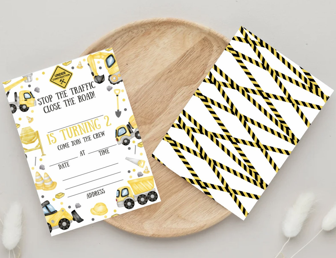Construction Birthday Invitation, Dump Truck Party Invite, Editable ...