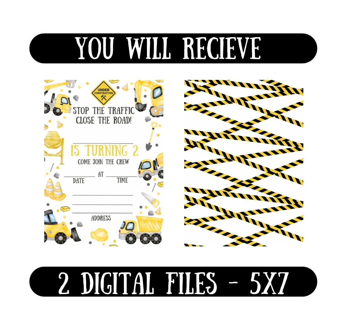 Construction Birthday Invitation, Dump Truck Party Invite, Editable ...