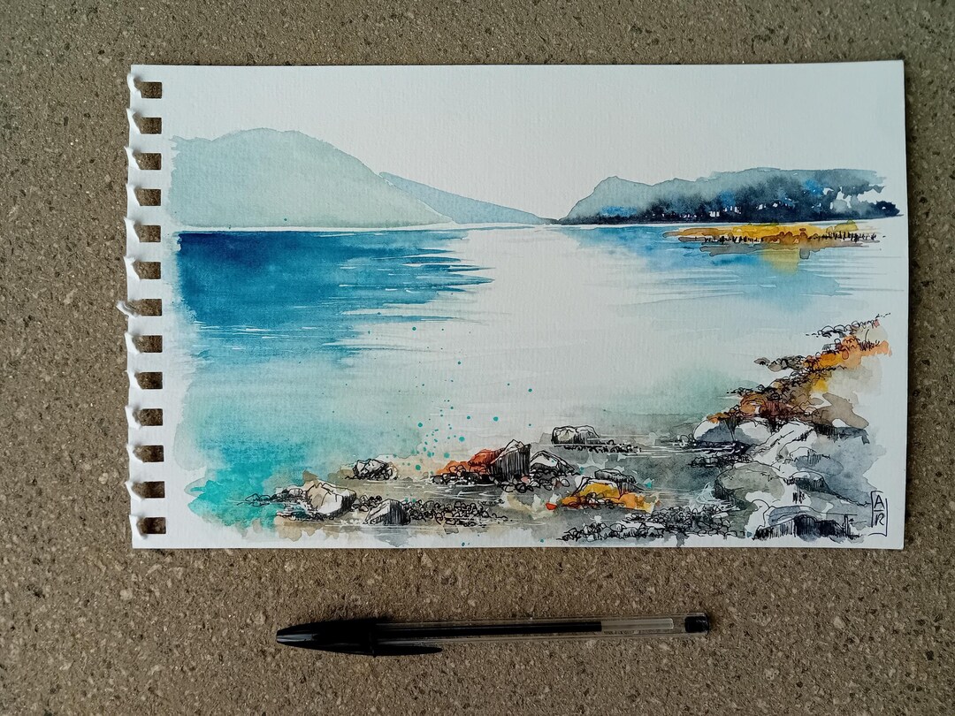 Original Painting Lake Bourget - Etsy