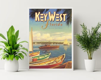 Key West Vintage Poster | Etsy