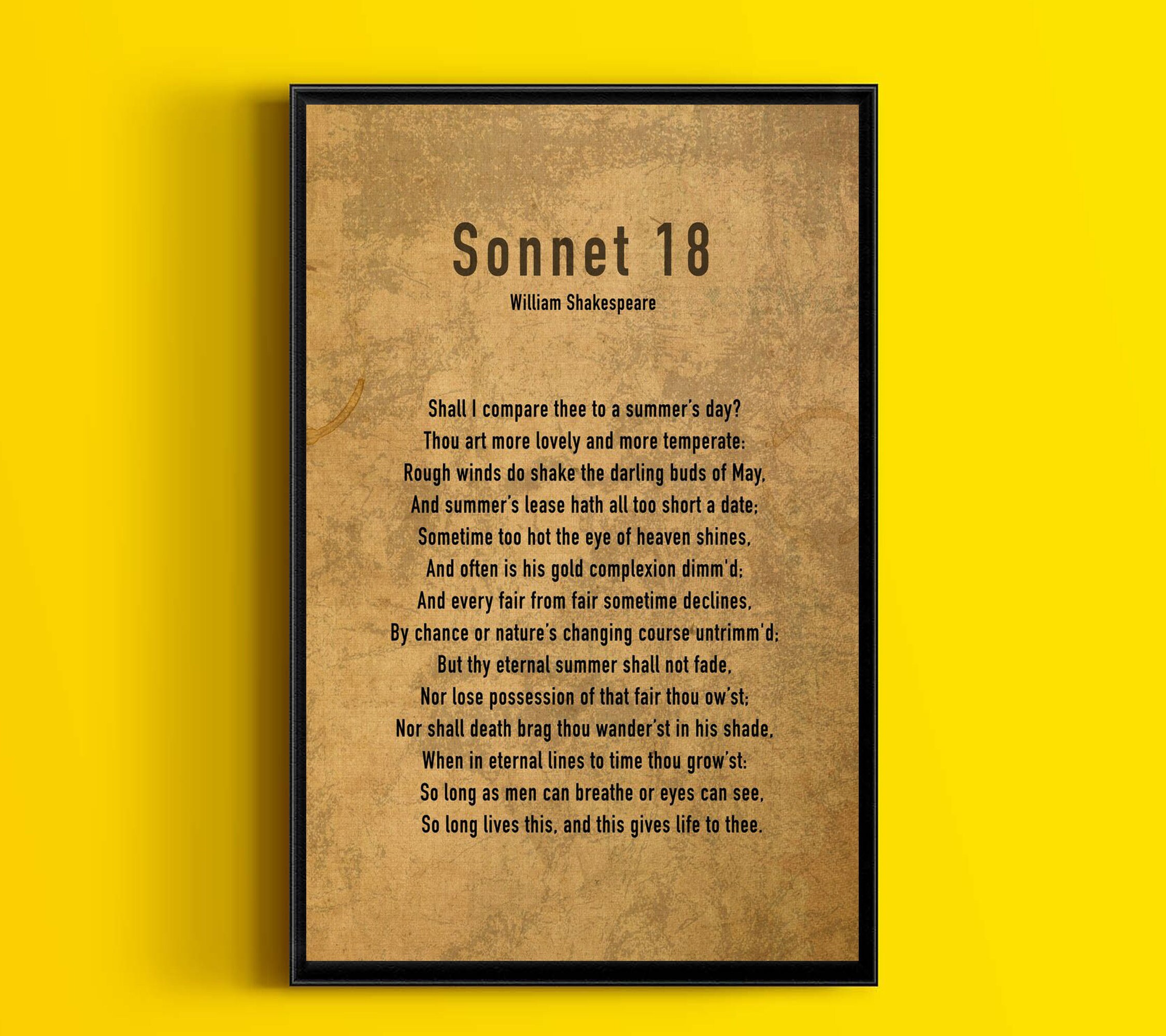 Sonnet 18 von Shakespeare Poster | Etsy